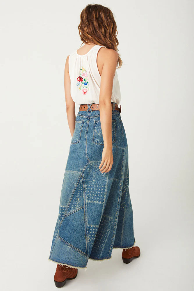 SPELL - Road Trip Denim Maxi Skirt - Bandana – Gigi Belle Boutique